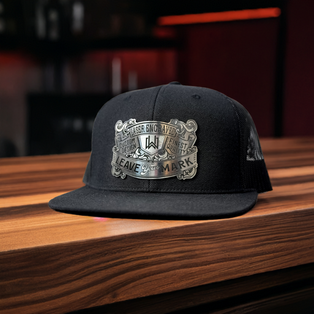 Brushed Nickel Leave Your Mark Hat – WyldeWillow Woodworks